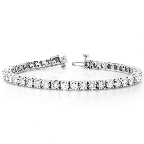 Lab-grown diamond tennis bracelet, 14k WG 10cttw - Gems of La Costa